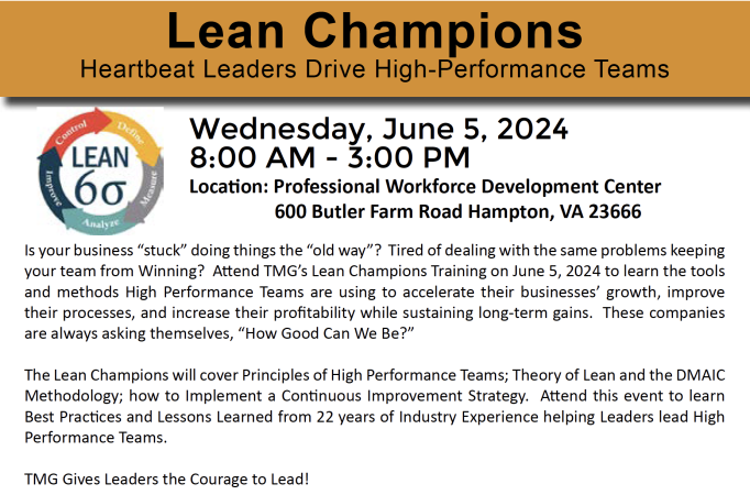 Lean Champions Workshop - TMG, Inc.